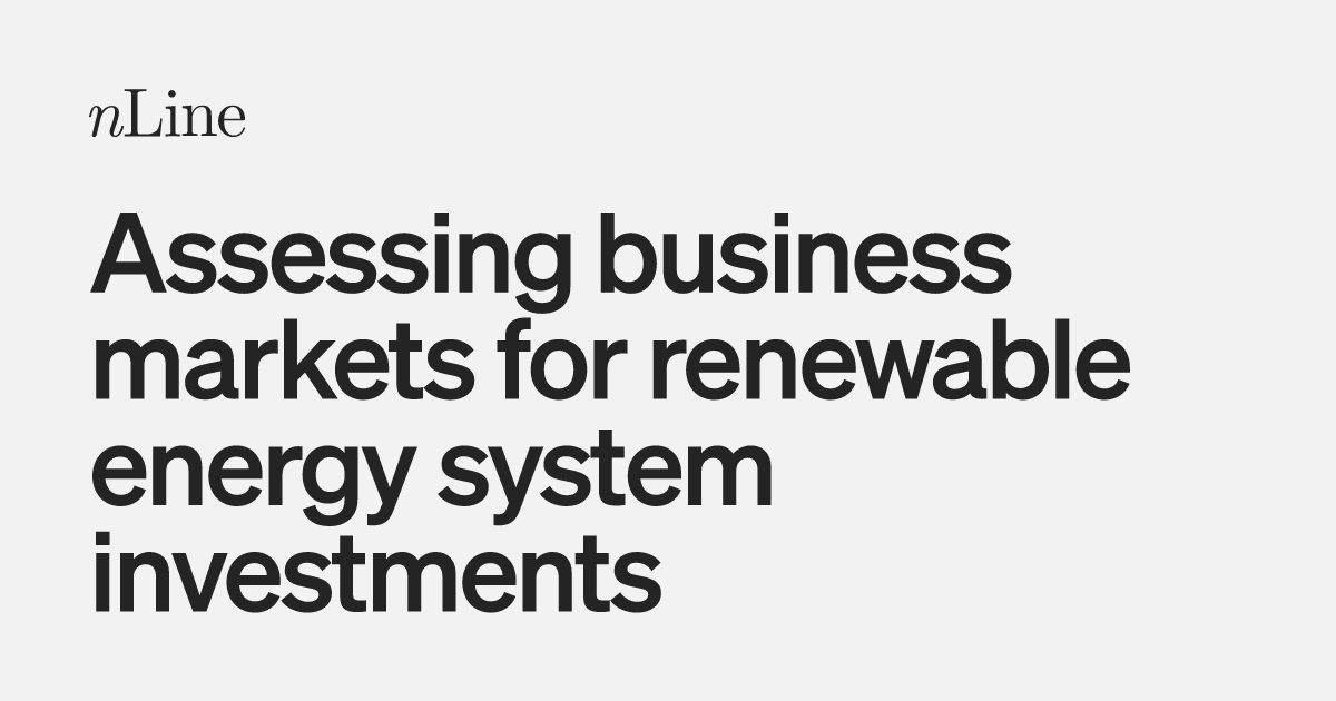 Assessing business markets for renewable energy system investments · nLine